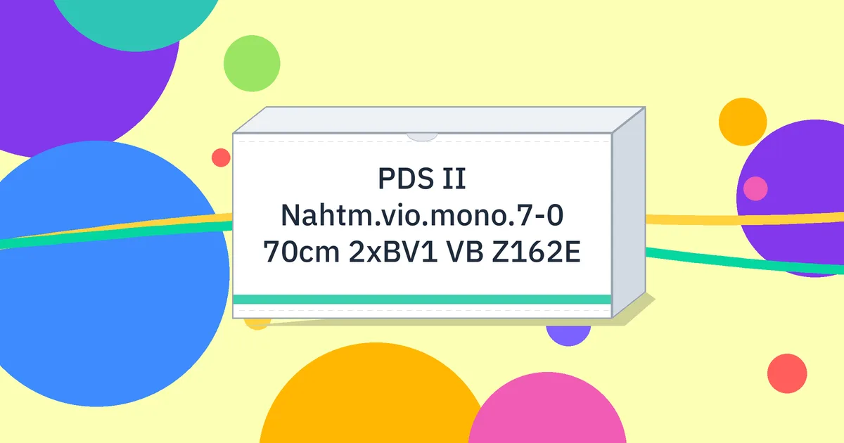 Symbolbild: Packung mit der Aufschrift PDS II Nahtm.vio.mono.7-0 70cm 2xBV1 VB Z162E (PZN 20896079) – Verfügbarkeit und Bezug in Apotheken in Frankfurt am Main