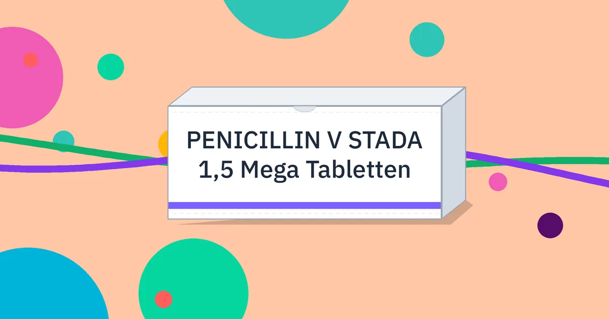 Symbolbild: Packung mit der Aufschrift PENICILLIN V STADA 1,5 Mega Tabletten (PZN 00009969) – Verfügbarkeit und Bezug in Apotheken in Frankfurt am Main