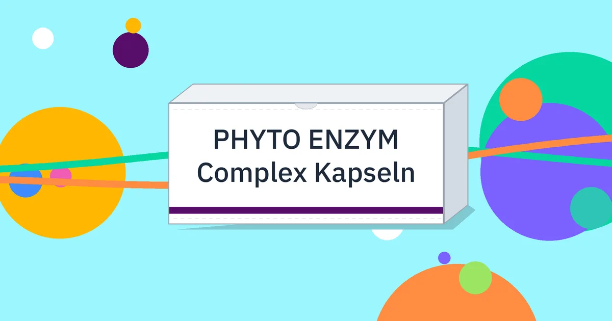 Symbolbild: Packung mit der Aufschrift PHYTO ENZYM Complex Kapseln (PZN 15434336) – Verfügbarkeit und Bezug in Apotheken in Frankfurt am Main
