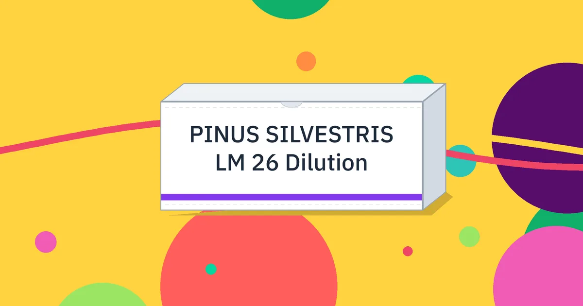 Symbolbild: Packung mit der Aufschrift PINUS SILVESTRIS LM 26 Dilution (PZN 13643107) – Verfügbarkeit und Bezug in Apotheken in Frankfurt am Main