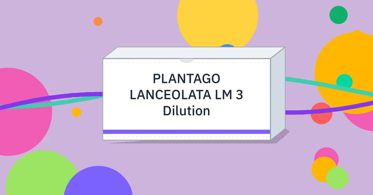 Symbolbild: Packung mit der Aufschrift PLANTAGO LANCEOLATA LM 3 Dilution (PZN 13036637) – Verfügbarkeit und Bezug in Apotheken in Frankfurt am Main