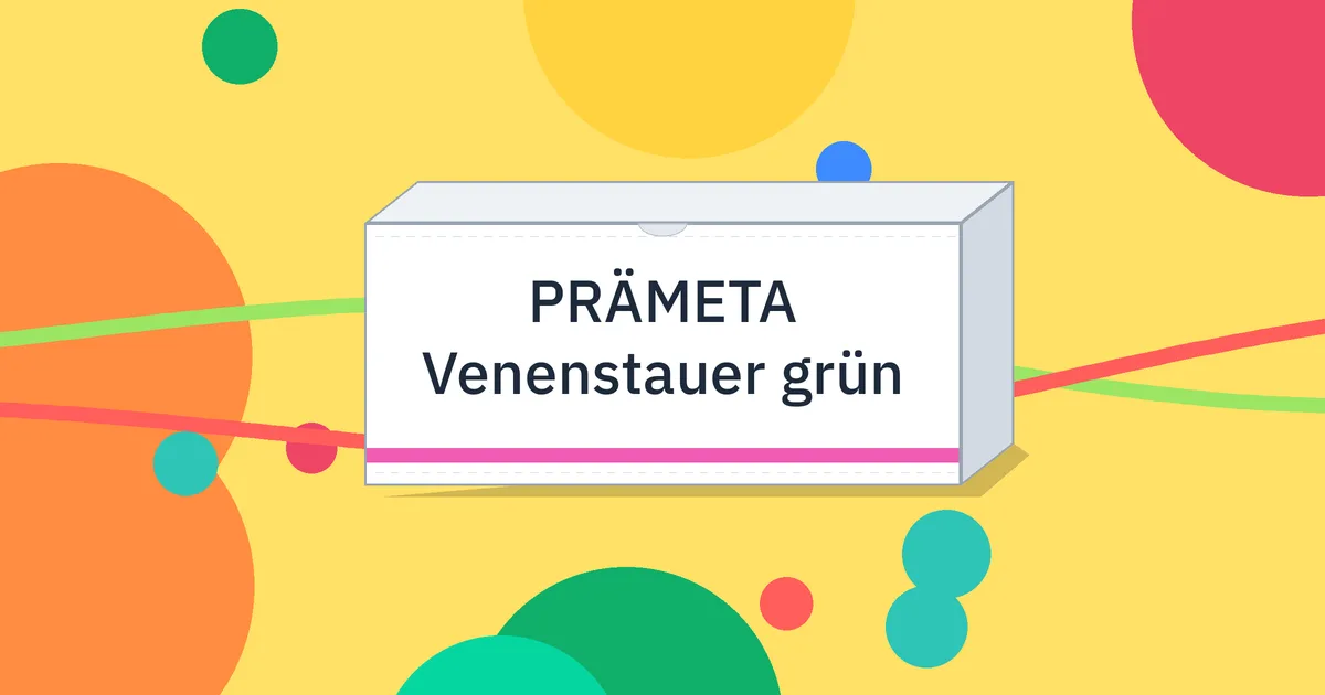 Symbolbild: Packung mit der Aufschrift PRÄMETA Venenstauer grün (PZN 16765495) – Verfügbarkeit und Bezug in Apotheken in Frankfurt am Main