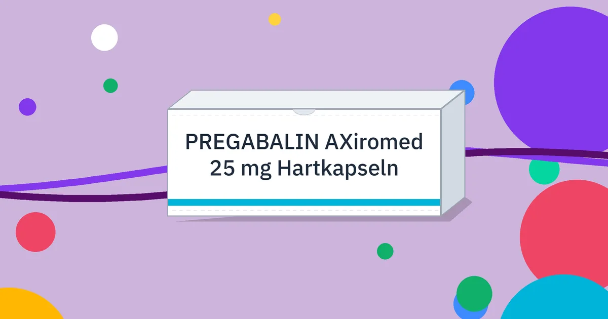 Symbolbild: Packung mit der Aufschrift PREGABALIN AXiromed 25 mg Hartkapseln (PZN 18488410) – Verfügbarkeit und Bezug in Apotheken in Frankfurt am Main