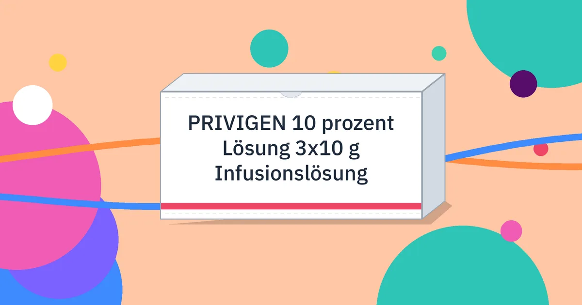 Symbolbild: Packung mit der Aufschrift PRIVIGEN 10 prozent Lösung 3x10 g Infusionslösung (PZN 12412676) – Verfügbarkeit und Bezug in Apotheken in Frankfurt am Main