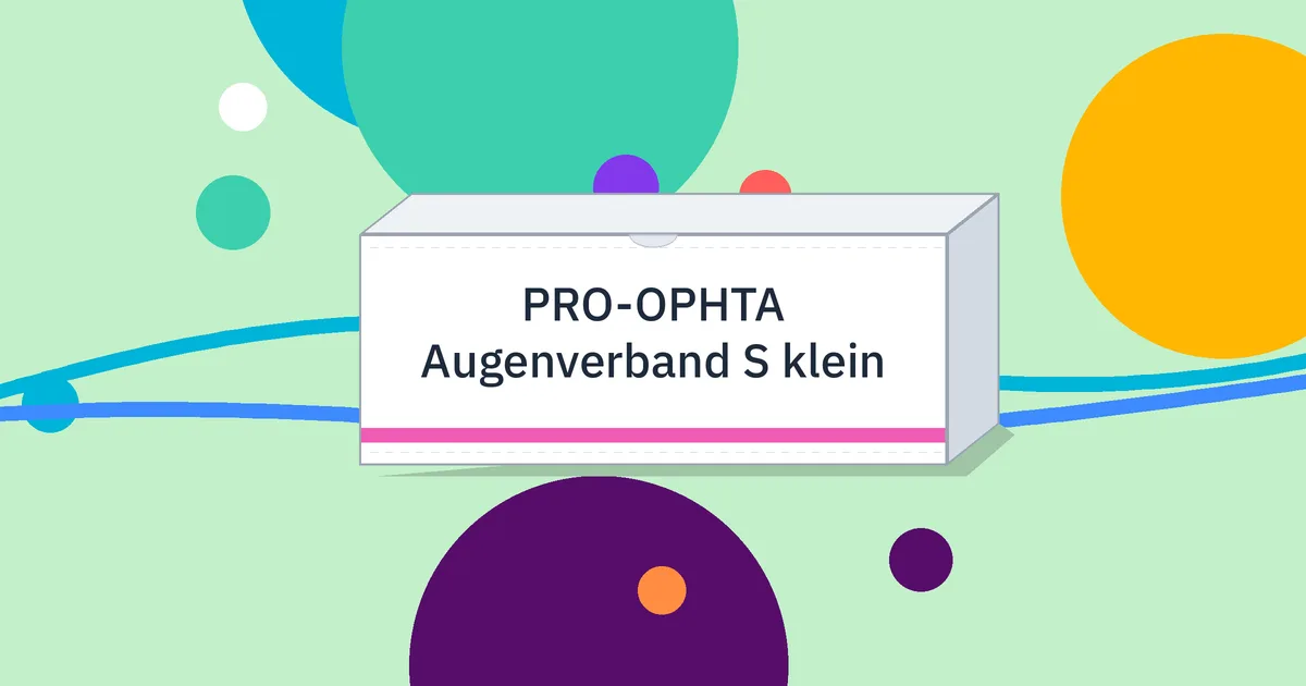 Symbolbild: Packung mit der Aufschrift PRO-OPHTA Augenverband S klein (PZN 18266112) – Verfügbarkeit und Bezug in Apotheken in Frankfurt am Main