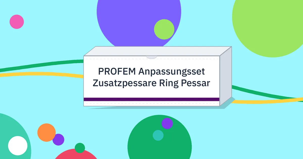 Symbolbild: Packung mit der Aufschrift PROFEM Anpassungsset Zusatzpessare Ring Pessar (PZN 20637691) – Verfügbarkeit und Bezug in Apotheken in Frankfurt am Main