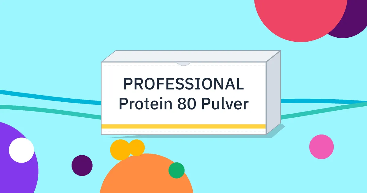 Symbolbild: Packung mit der Aufschrift PROFESSIONAL Protein 80 Pulver (PZN 06959264) – Verfügbarkeit und Bezug in Apotheken in Frankfurt am Main