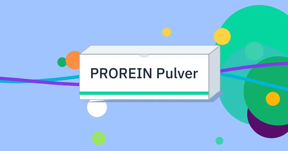 Symbolbild: Packung mit der Aufschrift PROREIN Pulver (PZN 02581478) – Verfügbarkeit und Bezug in Apotheken in Frankfurt am Main