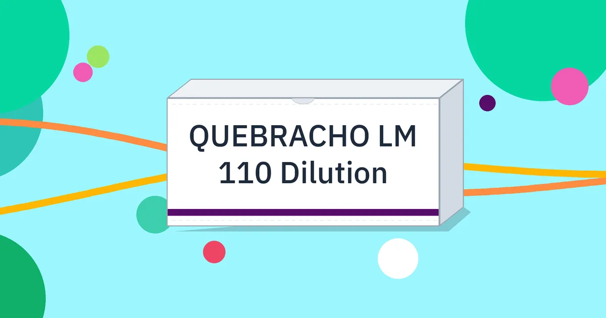 Symbolbild: Packung mit der Aufschrift QUEBRACHO LM 110 Dilution (PZN 13673982) – Verfügbarkeit und Bezug in Apotheken in Frankfurt am Main