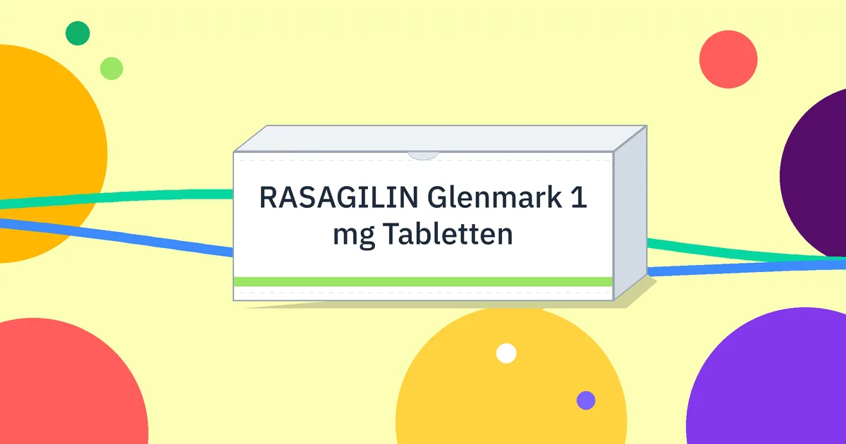 Symbolbild: Packung mit der Aufschrift RASAGILIN Glenmark 1 mg Tabletten (PZN 11865312) – Verfügbarkeit und Bezug in Apotheken in Frankfurt am Main
