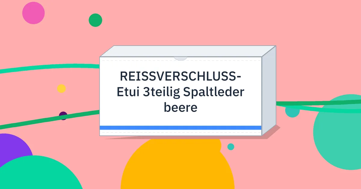 Symbolbild: Packung mit der Aufschrift REISSVERSCHLUSS-Etui 3teilig Spaltleder beere (PZN 17289039) – Verfügbarkeit und Bezug in Apotheken in Frankfurt am Main