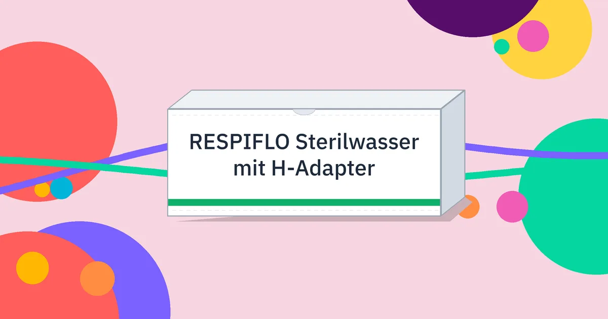 Symbolbild: Packung mit der Aufschrift RESPIFLO Sterilwasser mit H-Adapter (PZN 00571228) – Verfügbarkeit und Bezug in Apotheken in Frankfurt am Main