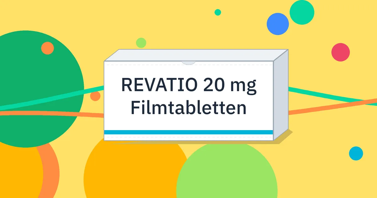 Symbolbild: Packung mit der Aufschrift REVATIO 20 mg Filmtabletten (PZN 07321983) – Verfügbarkeit und Bezug in Apotheken in Frankfurt am Main