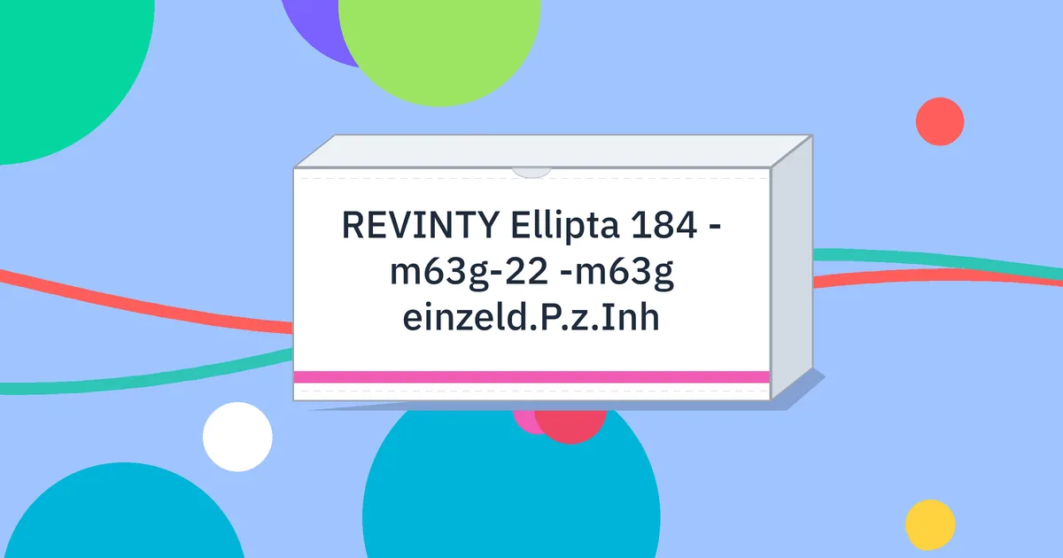 Symbolbild: Packung mit der Aufschrift REVINTY Ellipta 184 -m63g-22 -m63g einzeld.P.z.Inh (PZN 17623805) – Verfügbarkeit und Bezug in Apotheken in Frankfurt am Main