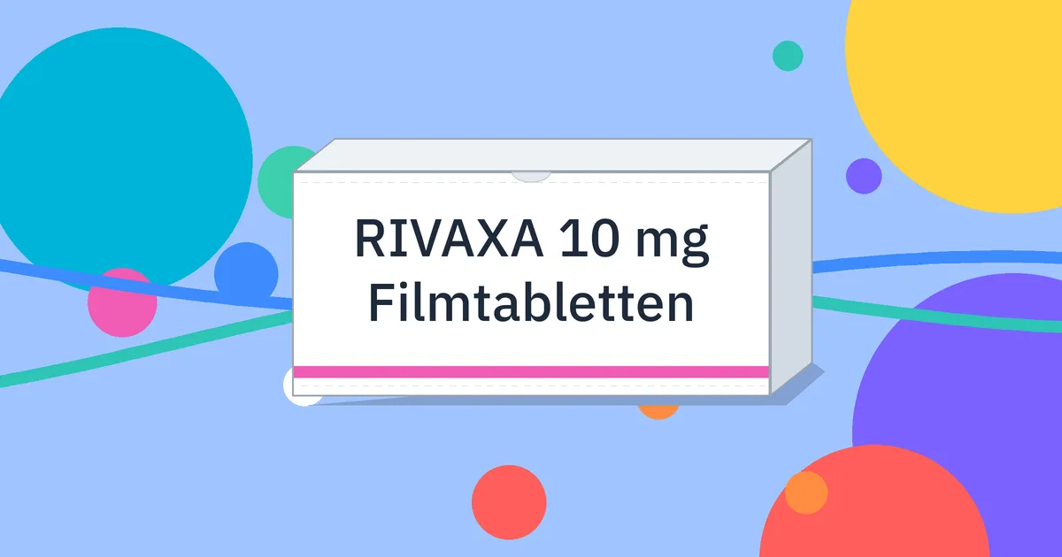 Symbolbild: Packung mit der Aufschrift RIVAXA 10 mg Filmtabletten (PZN 19074343) – Verfügbarkeit und Bezug in Apotheken in Frankfurt am Main