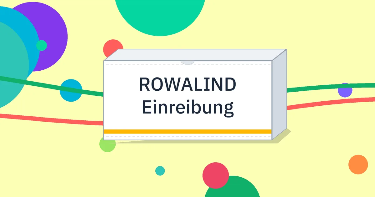 Symbolbild: Packung mit der Aufschrift ROWALIND Einreibung (PZN 19469857) – Verfügbarkeit und Bezug in Apotheken in Frankfurt am Main