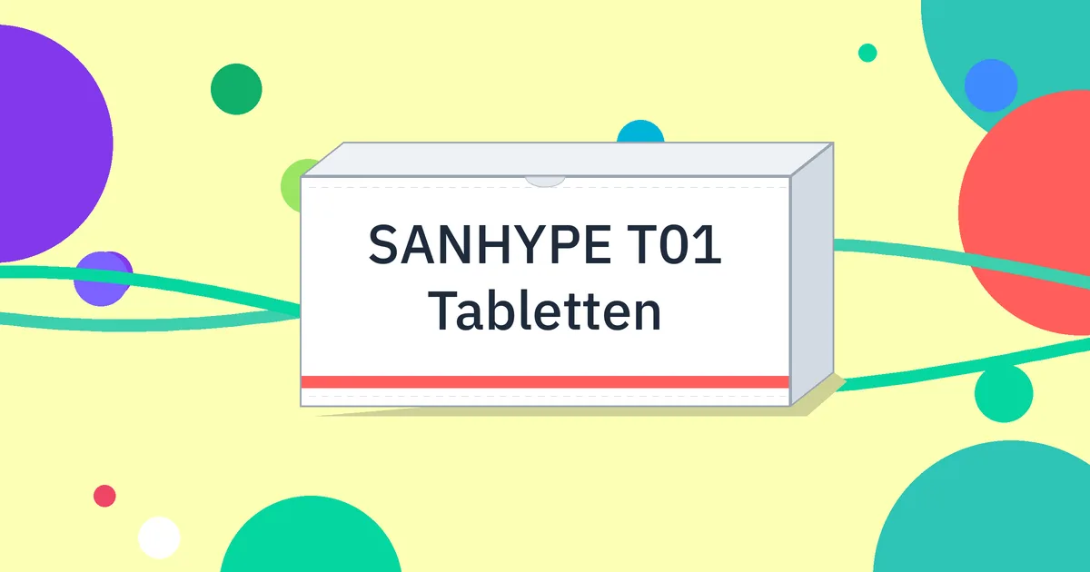 Symbolbild: Packung mit der Aufschrift SANHYPE T01 Tabletten (PZN 14365998) – Verfügbarkeit und Bezug in Apotheken in Frankfurt am Main