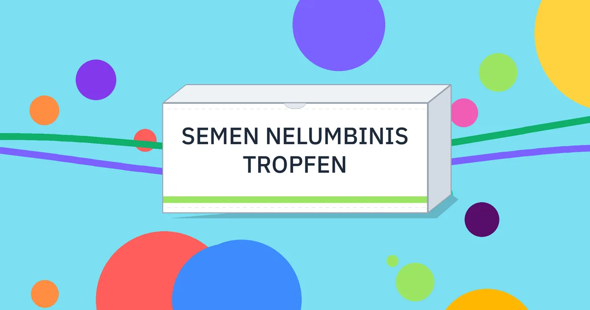 Symbolbild: Packung mit der Aufschrift SEMEN NELUMBINIS TROPFEN (PZN 14128198) – Verfügbarkeit und Bezug in Apotheken in Frankfurt am Main