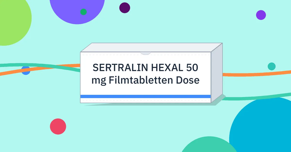 Symbolbild: Packung mit der Aufschrift SERTRALIN HEXAL 50 mg Filmtabletten Dose (PZN 17421036) – Verfügbarkeit und Bezug in Apotheken in Frankfurt am Main