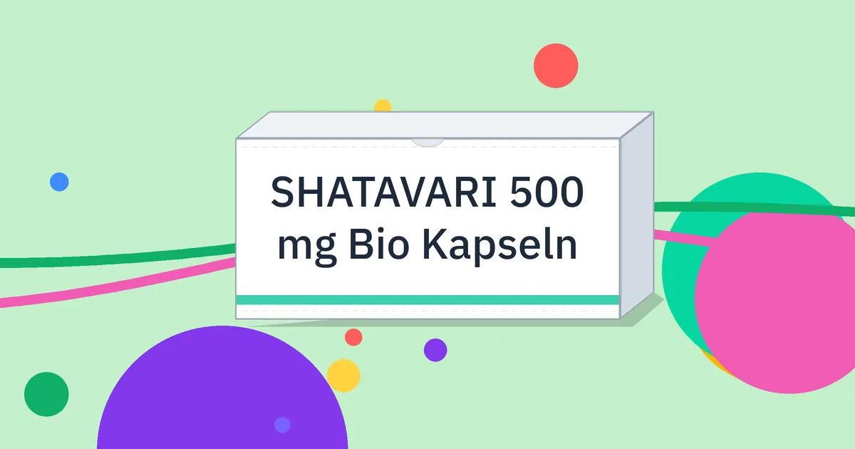 Symbolbild: Packung mit der Aufschrift SHATAVARI 500 mg Bio Kapseln (PZN 17456922) – Verfügbarkeit und Bezug in Apotheken in Frankfurt am Main