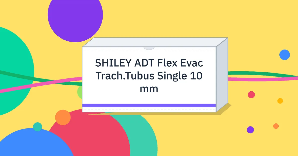 Symbolbild: Packung mit der Aufschrift SHILEY ADT Flex Evac Trach.Tubus Single 10 mm (PZN 18410336) – Verfügbarkeit und Bezug in Apotheken in Frankfurt am Main