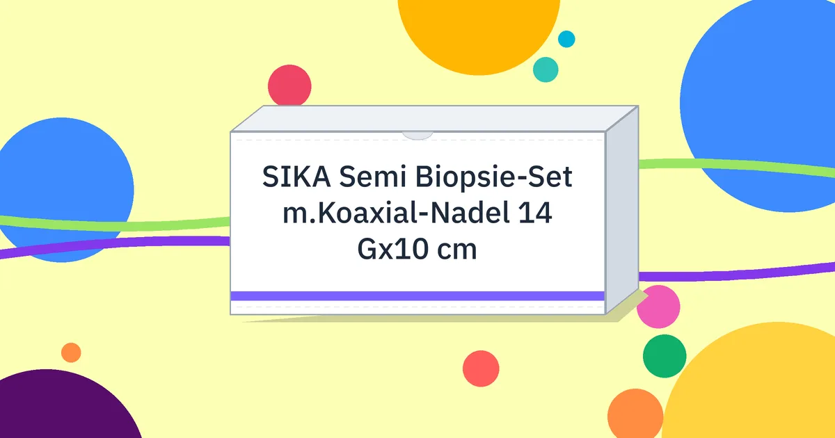 Symbolbild: Packung mit der Aufschrift SIKA Semi Biopsie-Set m.Koaxial-Nadel 14 Gx10 cm (PZN 17940552) – Verfügbarkeit und Bezug in Apotheken in Frankfurt am Main