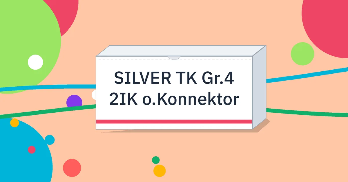Symbolbild: Packung mit der Aufschrift SILVER TK Gr.4 2IK o.Konnektor (PZN 10316827) – Verfügbarkeit und Bezug in Apotheken in Frankfurt am Main