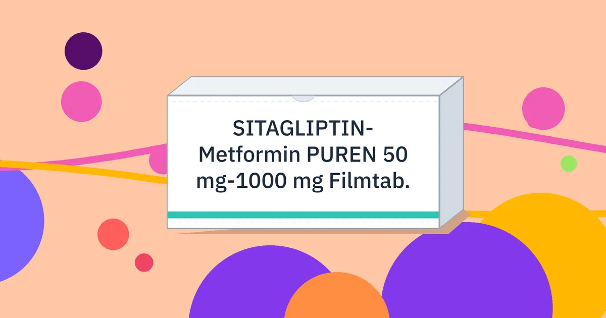 Symbolbild: Packung mit der Aufschrift SITAGLIPTIN-Metformin PUREN 50 mg-1000 mg Filmtab. (PZN 18361879) – Verfügbarkeit und Bezug in Apotheken in Frankfurt am Main