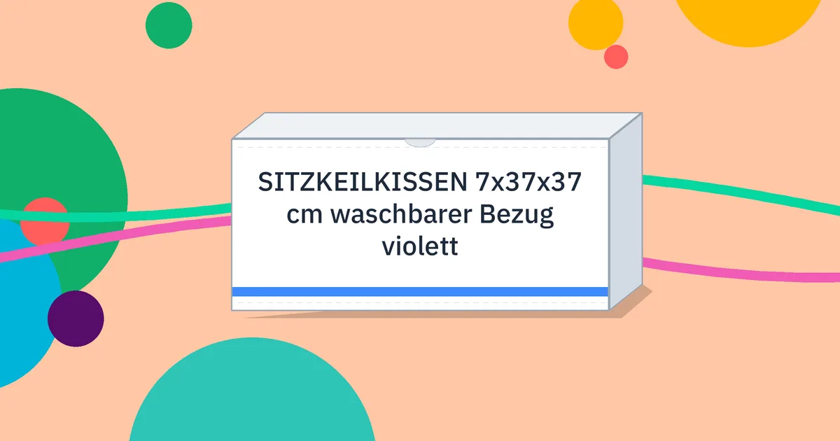 Symbolbild: Packung mit der Aufschrift SITZKEILKISSEN 7x37x37 cm waschbarer Bezug violett (PZN 10540861) – Verfügbarkeit und Bezug in Apotheken in Frankfurt am Main