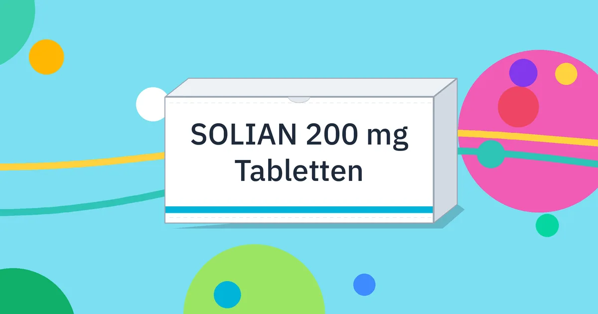 Symbolbild: Packung mit der Aufschrift SOLIAN 200 mg Tabletten (PZN 00018431) – Verfügbarkeit und Bezug in Apotheken in Frankfurt am Main