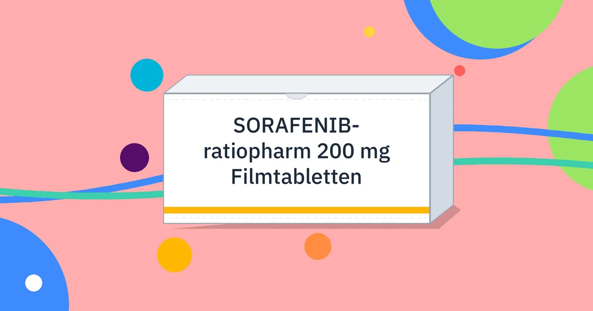 Symbolbild: Packung mit der Aufschrift SORAFENIB-ratiopharm 200 mg Filmtabletten (PZN 16831140) – Verfügbarkeit und Bezug in Apotheken in Frankfurt am Main