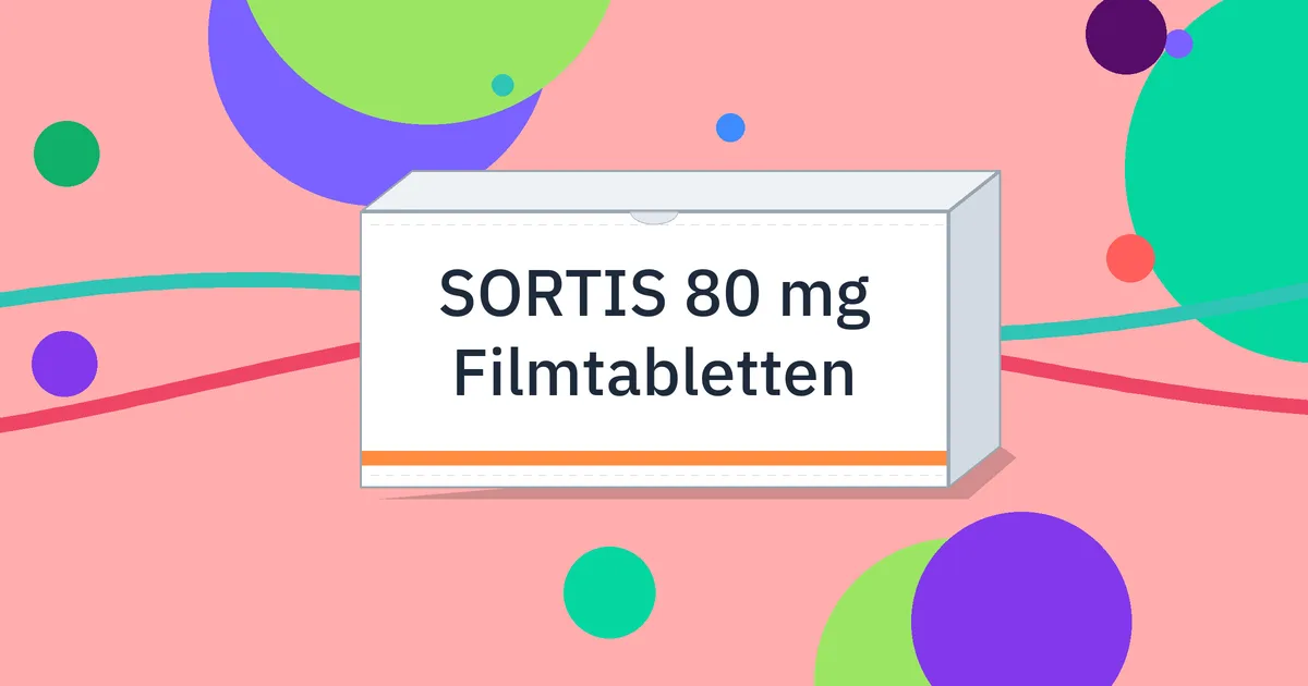 Symbolbild: Packung mit der Aufschrift SORTIS 80 mg Filmtabletten (PZN 03428402) – Verfügbarkeit und Bezug in Apotheken in Frankfurt am Main