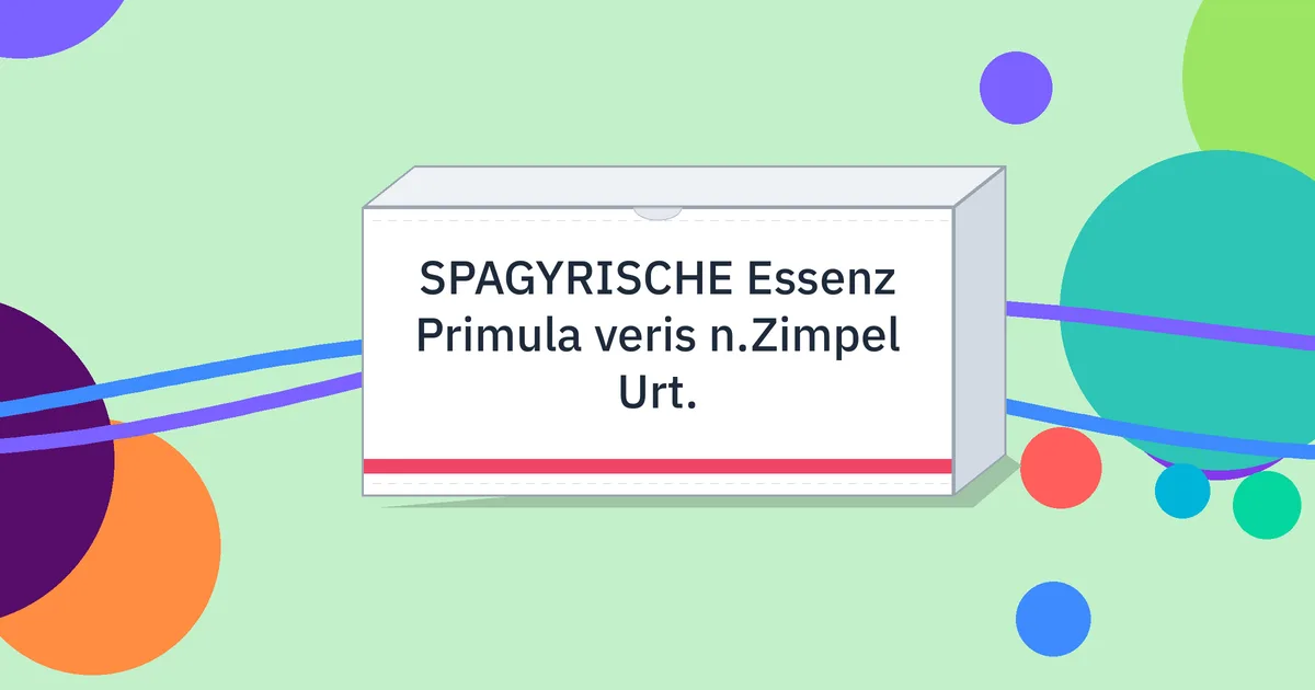 Symbolbild: Packung mit der Aufschrift SPAGYRISCHE Essenz Primula veris n.Zimpel Urt. (PZN 11215689) – Verfügbarkeit und Bezug in Apotheken in Frankfurt am Main