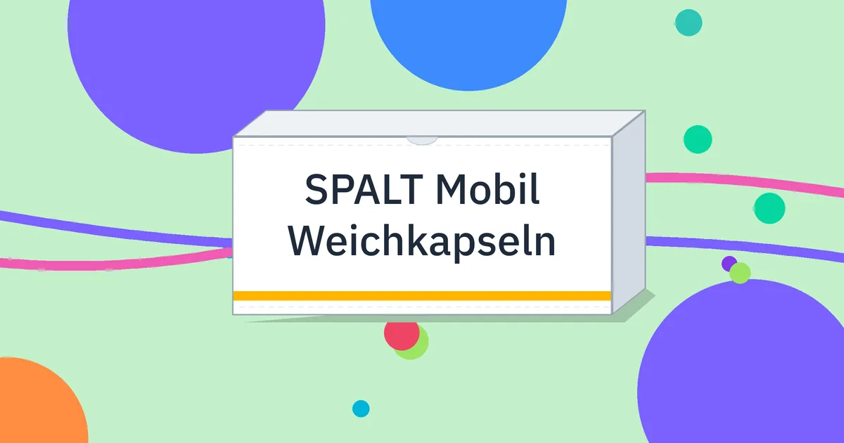 Symbolbild: Packung mit der Aufschrift SPALT Mobil Weichkapseln (PZN 00128556) – Verfügbarkeit und Bezug in Apotheken in Frankfurt am Main