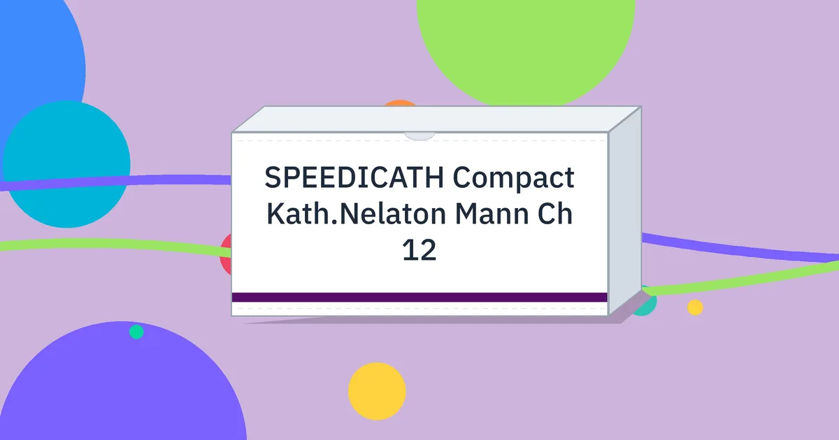 Symbolbild: Packung mit der Aufschrift SPEEDICATH Compact Kath.Nelaton Mann Ch 12 (PZN 20322131) – Verfügbarkeit und Bezug in Apotheken in Frankfurt am Main