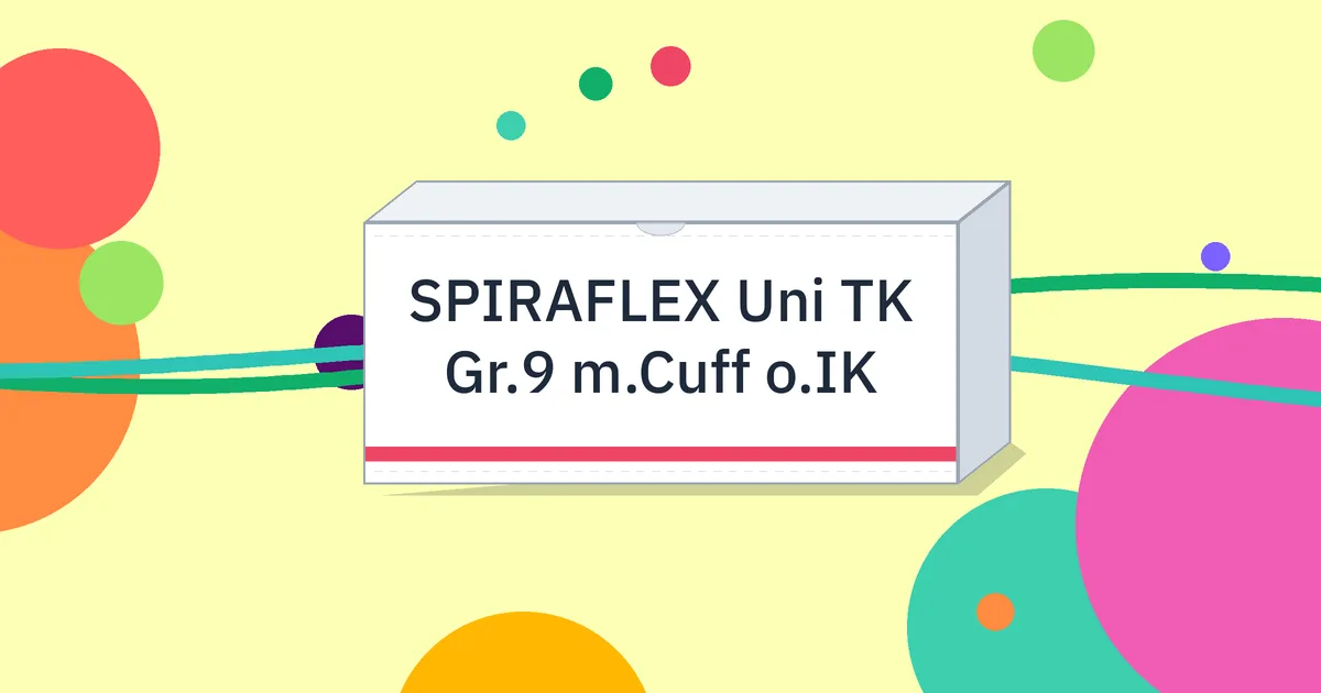 Symbolbild: Packung mit der Aufschrift SPIRAFLEX Uni TK Gr.9 m.Cuff o.IK (PZN 06847737) – Verfügbarkeit und Bezug in Apotheken in Frankfurt am Main