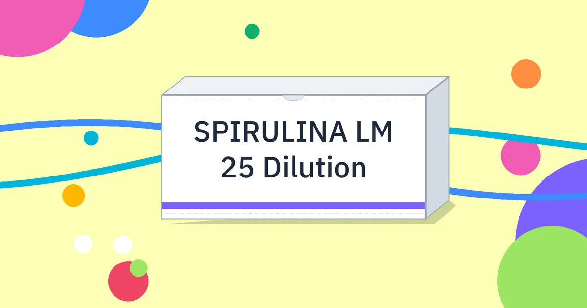 Symbolbild: Packung mit der Aufschrift SPIRULINA LM 25 Dilution (PZN 13683041) – Verfügbarkeit und Bezug in Apotheken in Frankfurt am Main