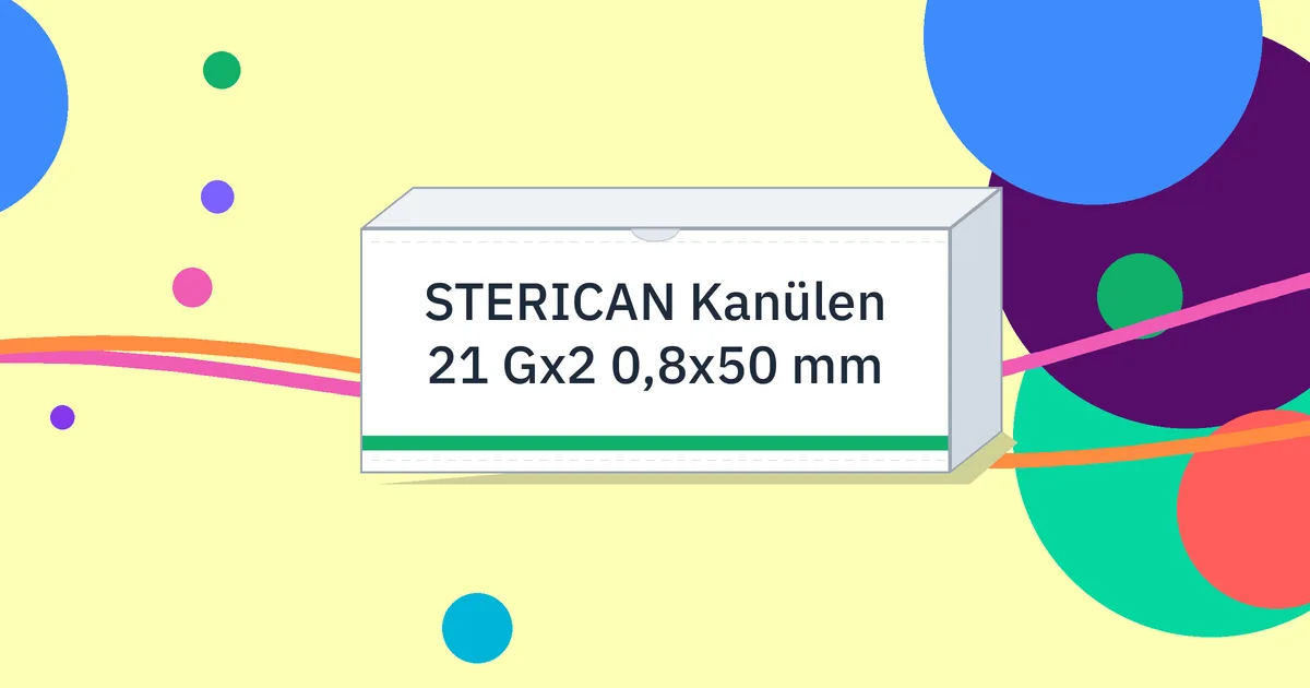 Symbolbild: Packung mit der Aufschrift STERICAN Kanülen 21 Gx2 0,8x50 mm (PZN 19531220) – Verfügbarkeit und Bezug in Apotheken in Frankfurt am Main