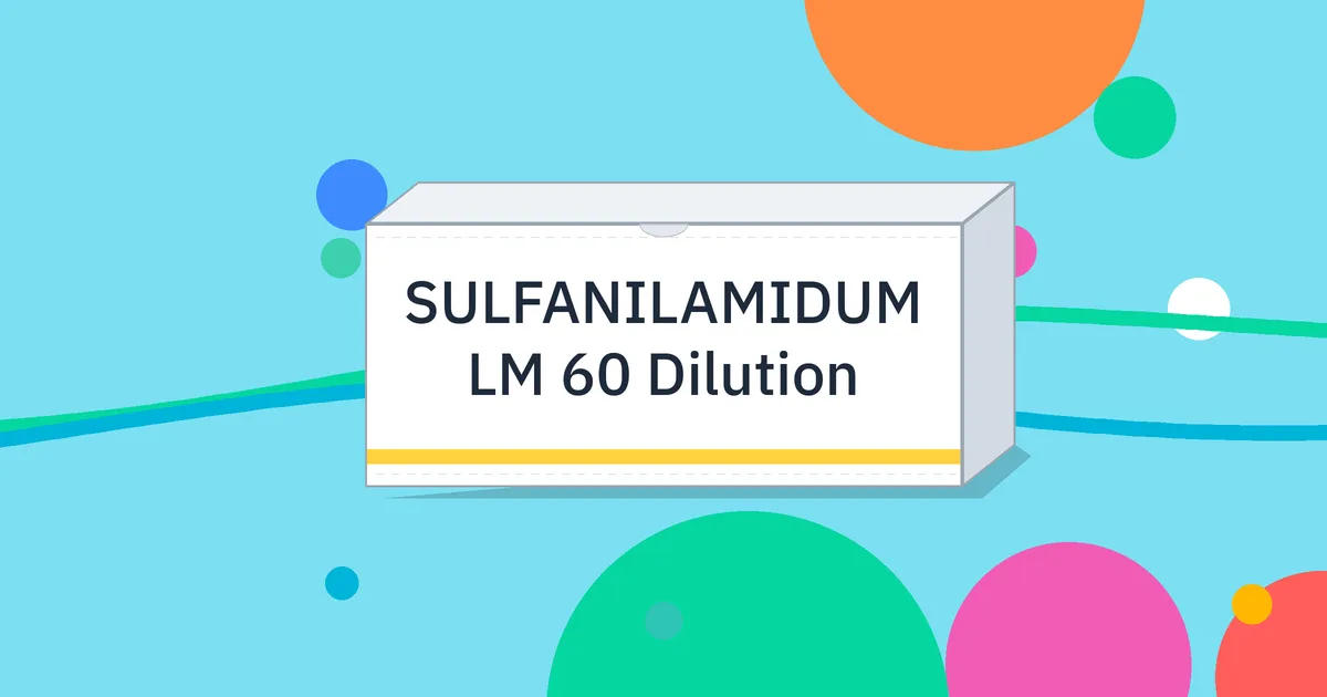 Symbolbild: Packung mit der Aufschrift SULFANILAMIDUM LM 60 Dilution (PZN 13209316) – Verfügbarkeit und Bezug in Apotheken in Frankfurt am Main