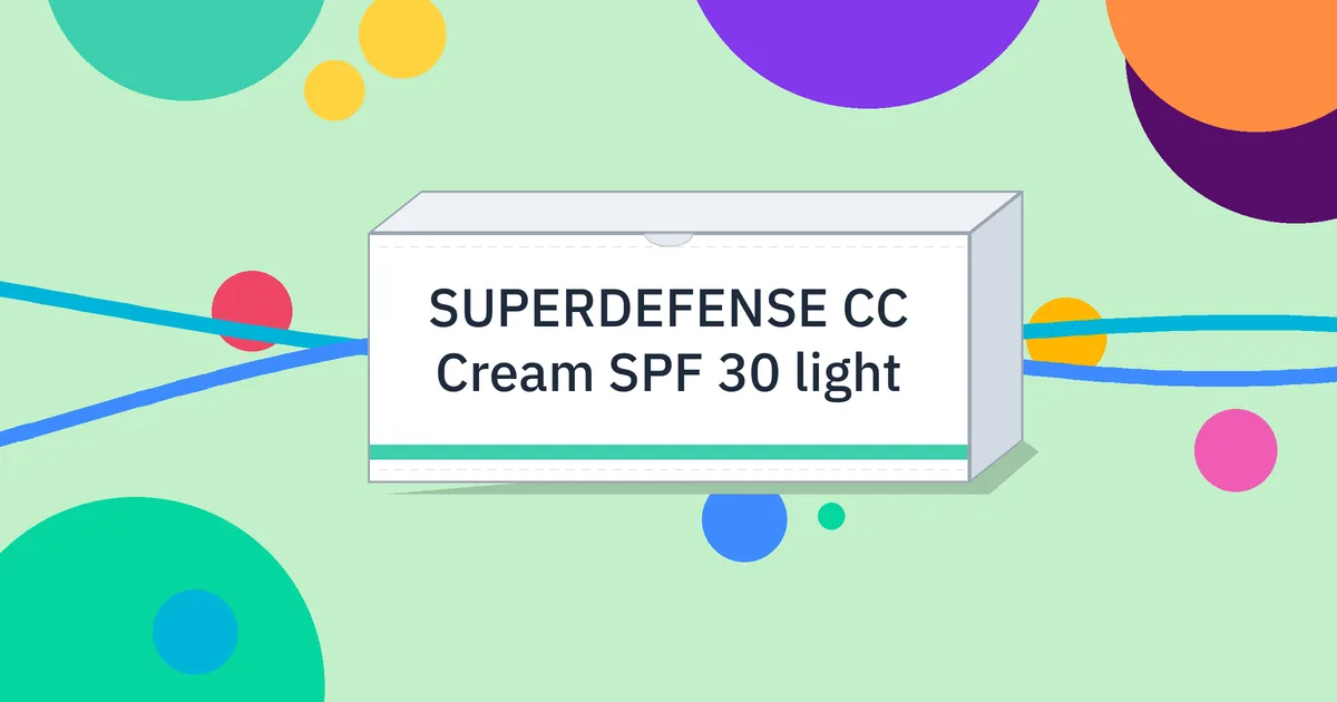 Symbolbild: Packung mit der Aufschrift SUPERDEFENSE CC Cream SPF 30 light (PZN 18894251) – Verfügbarkeit und Bezug in Apotheken in Frankfurt am Main