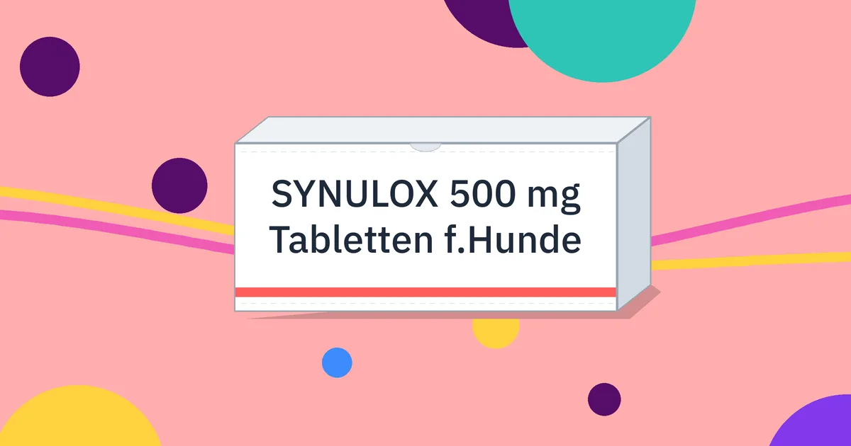 Symbolbild: Packung mit der Aufschrift SYNULOX 500 mg Tabletten f.Hunde (PZN 04183581) – Verfügbarkeit und Bezug in Apotheken in Frankfurt am Main