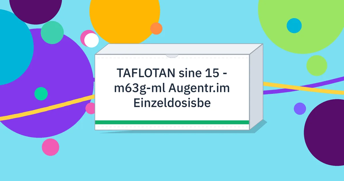 Symbolbild: Packung mit der Aufschrift TAFLOTAN sine 15 -m63g-ml Augentr.im Einzeldosisbe (PZN 13703051) – Verfügbarkeit und Bezug in Apotheken in Frankfurt am Main