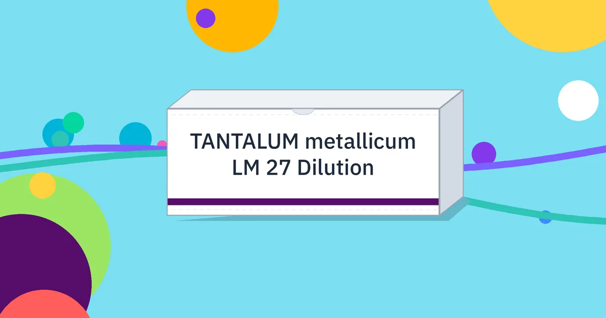 Symbolbild: Packung mit der Aufschrift TANTALUM metallicum LM 27 Dilution (PZN 13213683) – Verfügbarkeit und Bezug in Apotheken in Frankfurt am Main