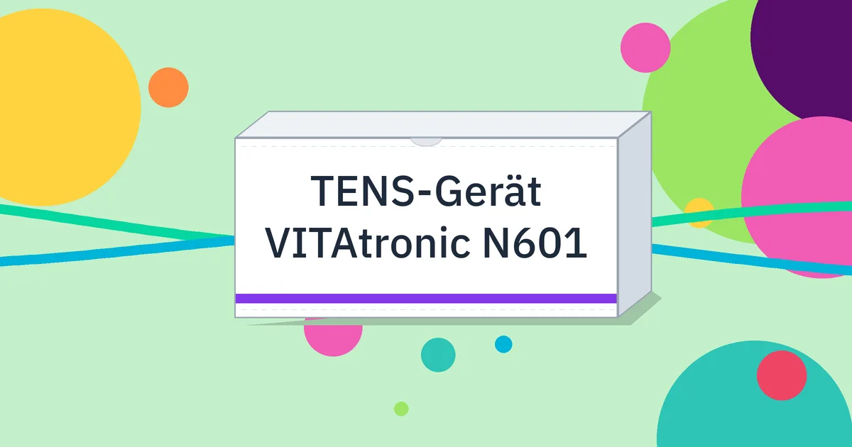 Symbolbild: Packung mit der Aufschrift TENS-Gerät VITAtronic N601 (PZN 18182467) – Verfügbarkeit und Bezug in Apotheken in Frankfurt am Main