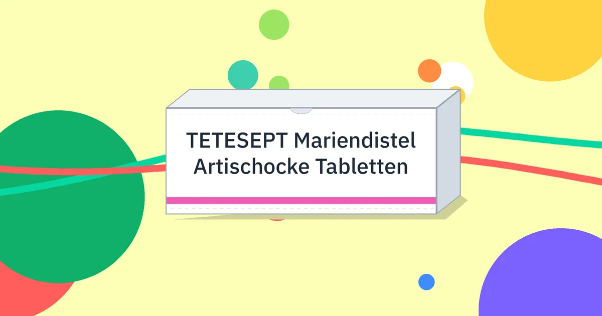 Symbolbild: Packung mit der Aufschrift TETESEPT Mariendistel Artischocke Tabletten (PZN 18653228) – Verfügbarkeit und Bezug in Apotheken in Frankfurt am Main
