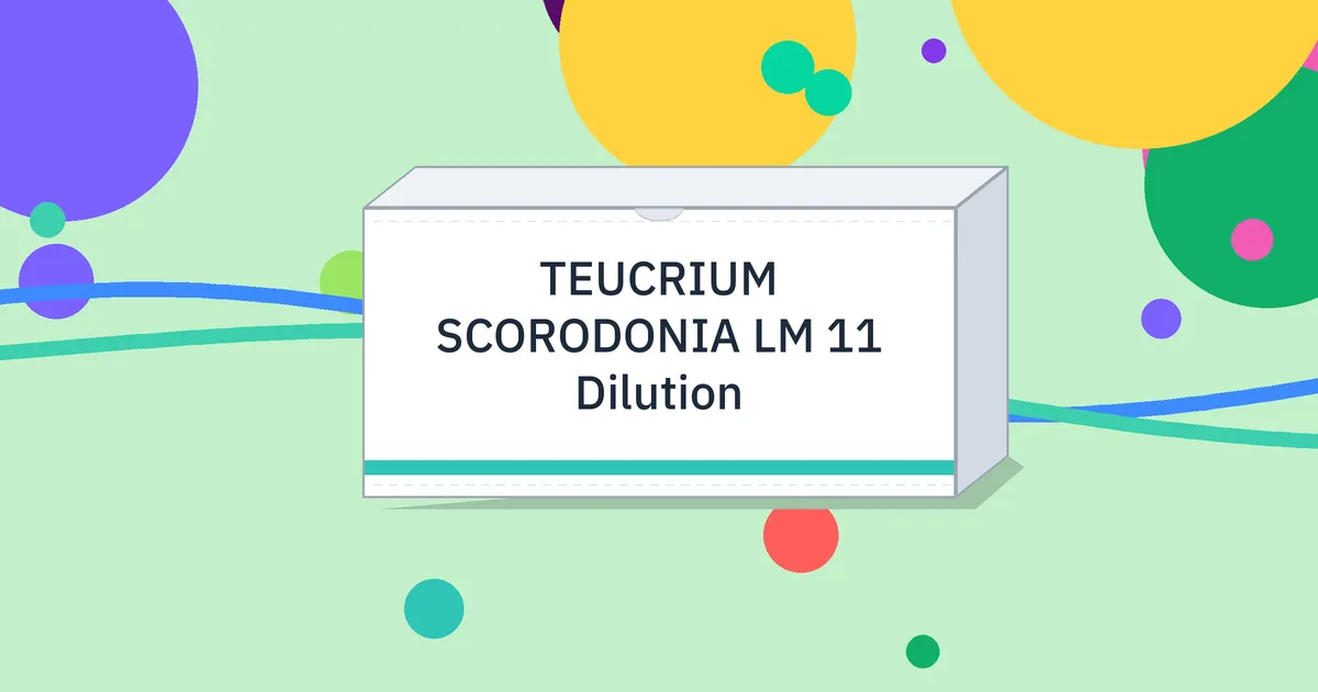 Symbolbild: Packung mit der Aufschrift TEUCRIUM SCORODONIA LM 11 Dilution (PZN 13217534) – Verfügbarkeit und Bezug in Apotheken in Frankfurt am Main