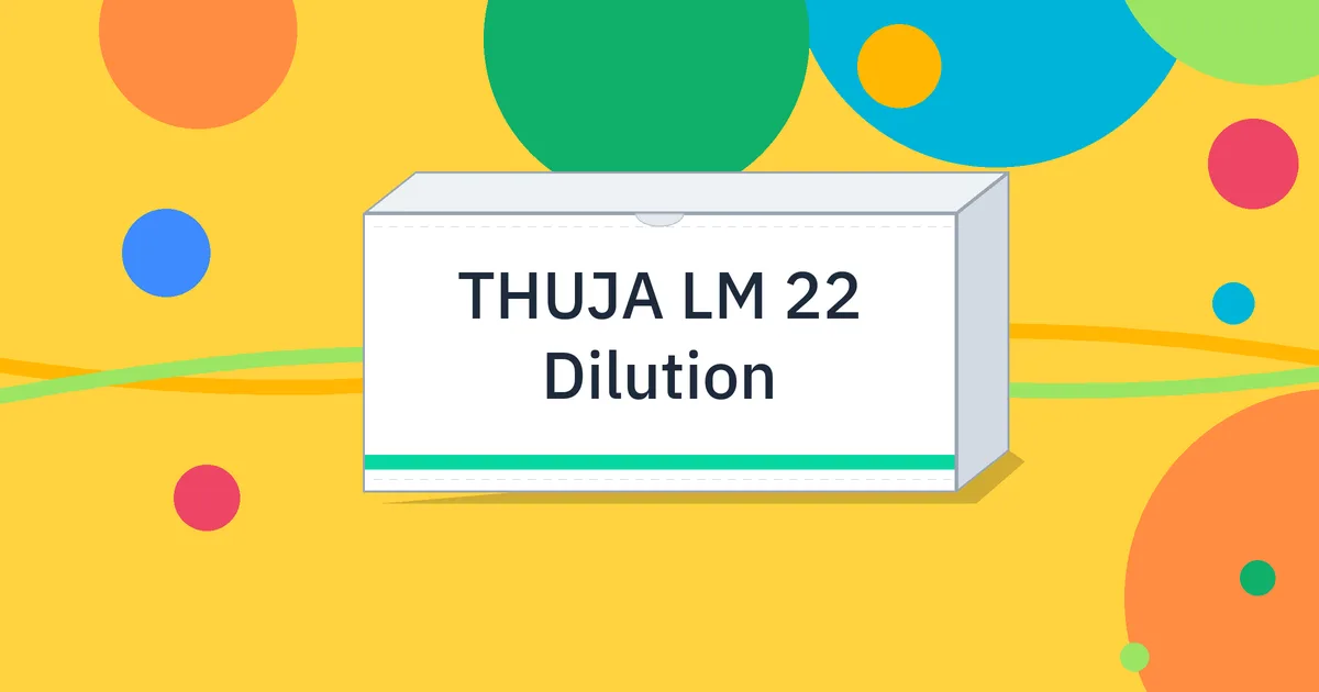 Symbolbild: Packung mit der Aufschrift THUJA LM 22 Dilution (PZN 13222162) – Verfügbarkeit und Bezug in Apotheken in Frankfurt am Main