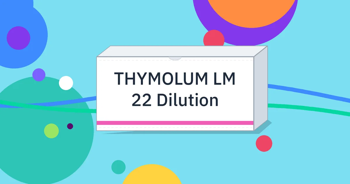 Symbolbild: Packung mit der Aufschrift THYMOLUM LM 22 Dilution (PZN 13222601) – Verfügbarkeit und Bezug in Apotheken in Frankfurt am Main