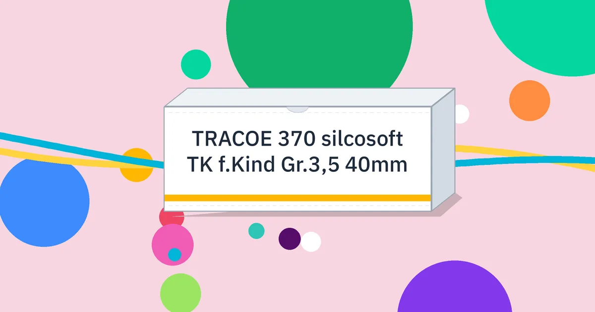 Symbolbild: Packung mit der Aufschrift TRACOE 370 silcosoft TK f.Kind Gr.3,5 40mm (PZN 14314239) – Verfügbarkeit und Bezug in Apotheken in Frankfurt am Main