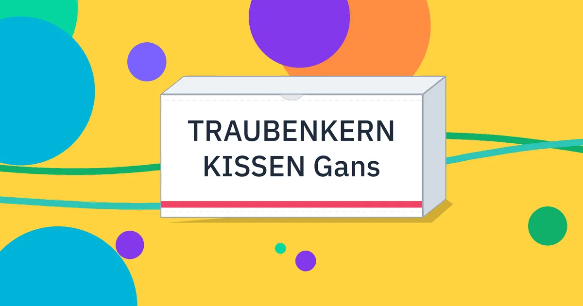 Symbolbild: Packung mit der Aufschrift TRAUBENKERN KISSEN Gans (PZN 16511435) – Verfügbarkeit und Bezug in Apotheken in Frankfurt am Main